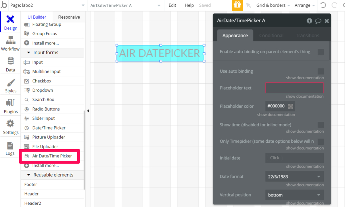 Bubble でカスタマイズしたカレンダーを作成！「Air Date/Time Picker」プラグイン！ - ノーコード ラボ