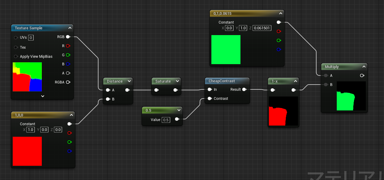 【UE5/Material】特定のカラーだけ抽出して別のカラーに変更してみる - あっぷあっぷブログ