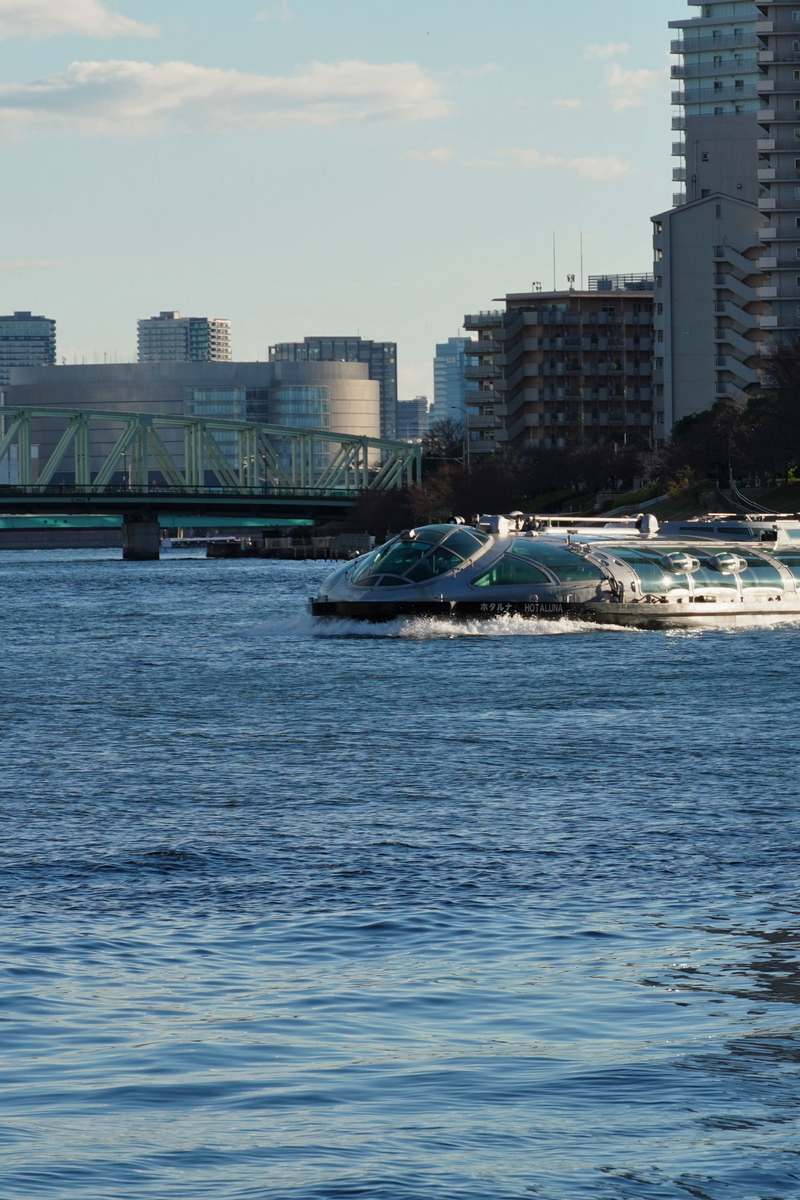 橋のある風景⑥隅田川を航行する水上バス「ホタルナ」 - 嵐、ゴルフ、ミステリーの日々2