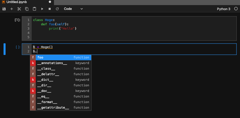 JupyterLab上でjupyter-lspを使って補完してもらう - 日頃の行い