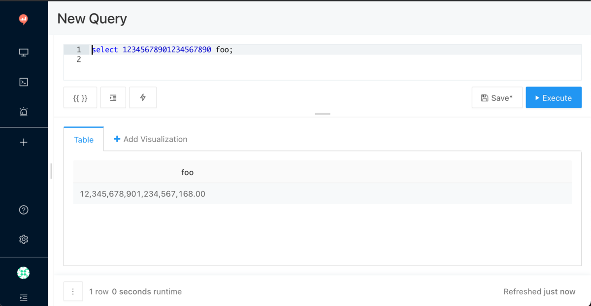 Redash 上で桁数が多い数値を表示すると発生する誤差について調べた - ariarijp’s blog