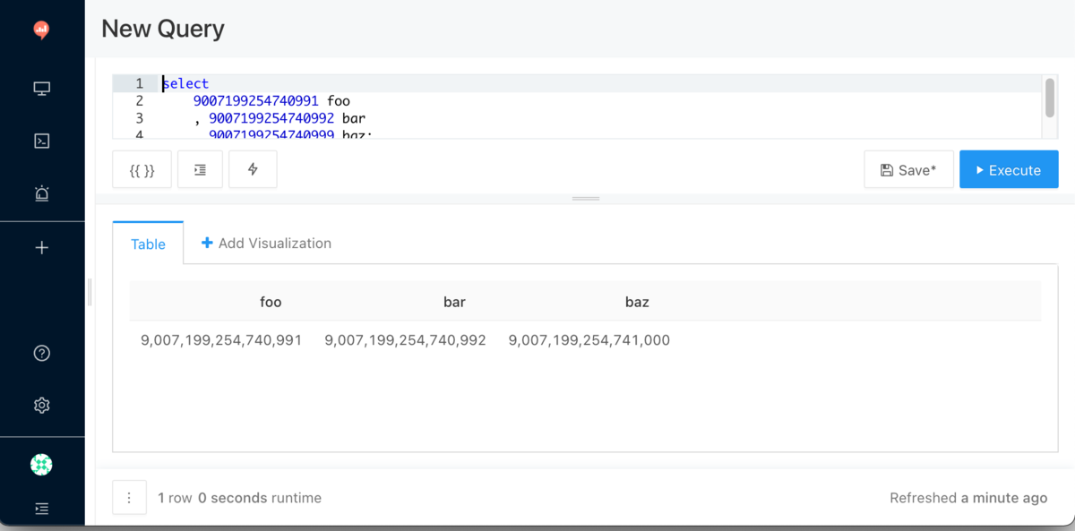 Redash 上で桁数が多い数値を表示すると発生する誤差について調べた - ariarijp’s blog