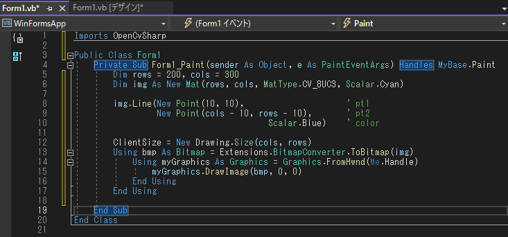 Visual Basic でOpenCV② - Windows フォームアプリ - arques’s diary