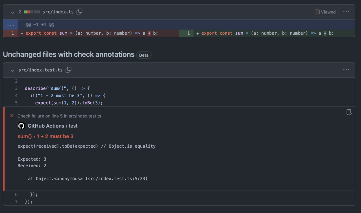 Jest で落ちたアサーションを GitHub のアノテーションに出す - Diary of a Perpetual Student