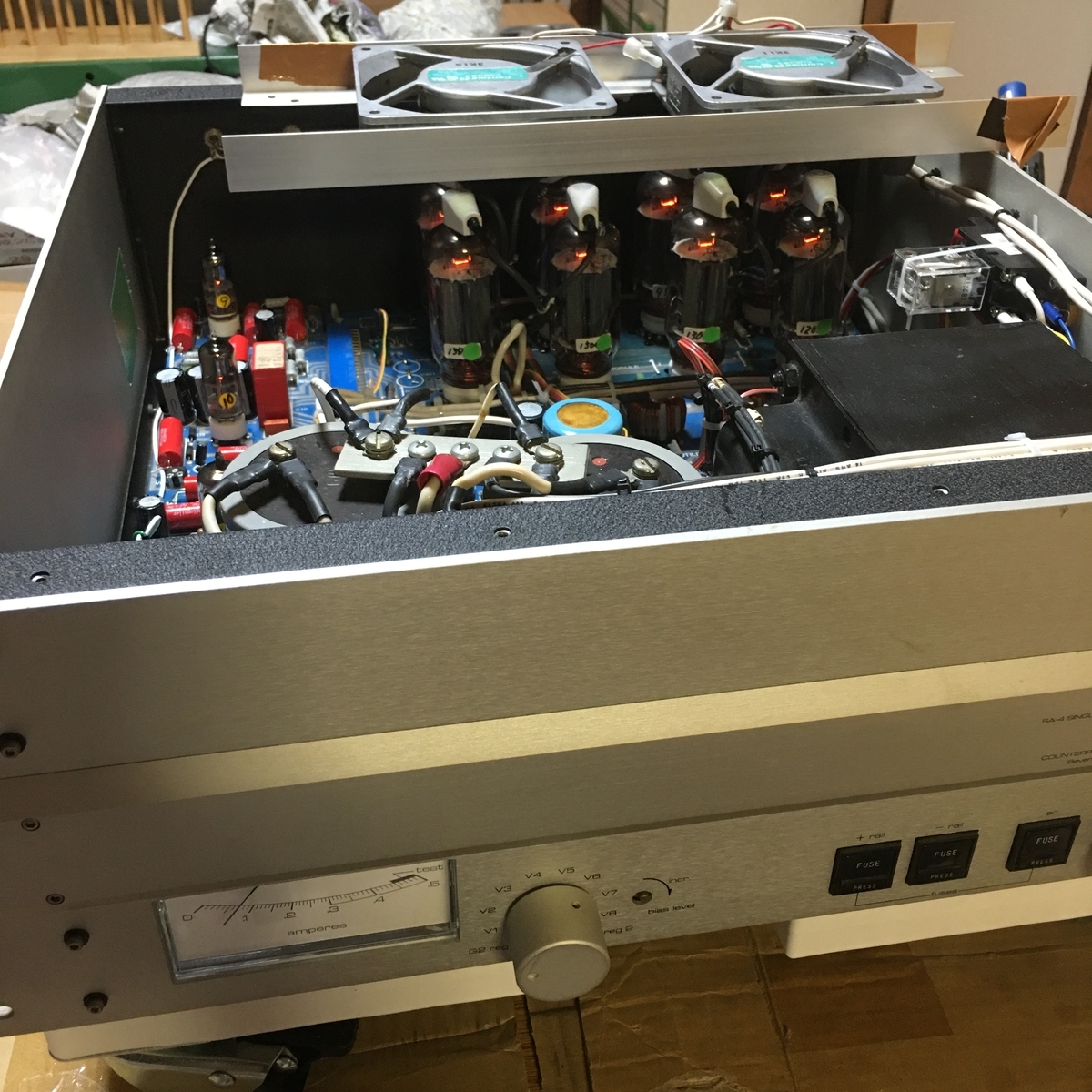 COUNTERPOINT SA-4 6LF6×8 DC OTL AMP(8) 通電チェック - 真空管アンプ製作