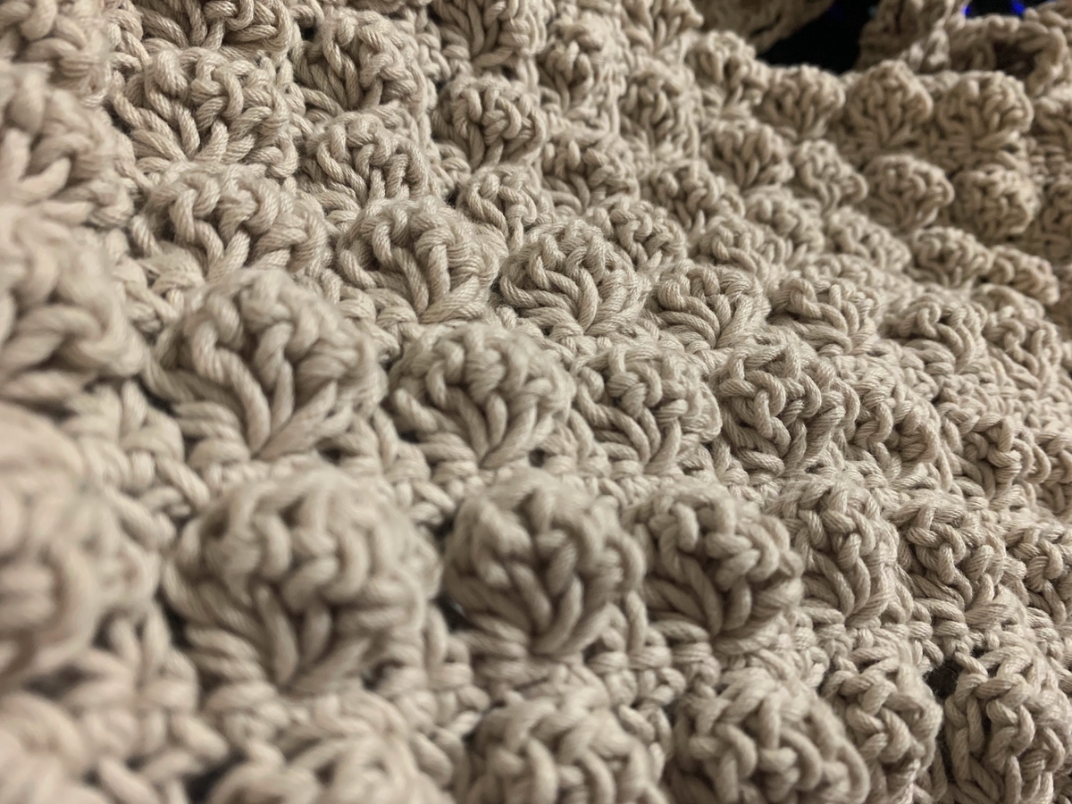 第二弾ぽこぽこトートバッグ🧶 - 麻と白とくま