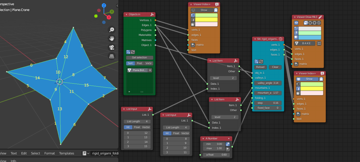 Rigid Origami Folding Examples with Sverchok - Kukan Kogei -空間工芸-