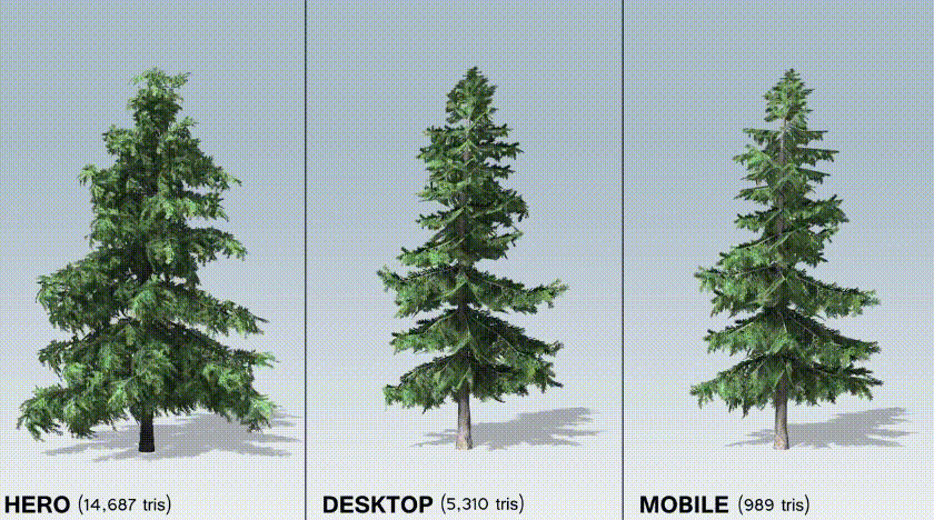 Desktop Trees Package 葉や枝、細部の作り込みが凄いSpeedTree製の「木」の3Dモデルパック - AssetStoreまとめ