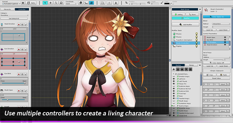 【新作アセット】AnyPortrait 2Dキャラに命が宿る！キャラクターアニメーションの大型ツールが新登場！ボーンやFFDはもちろん、キャラの表情や物理挙動など高機能エディタ ...