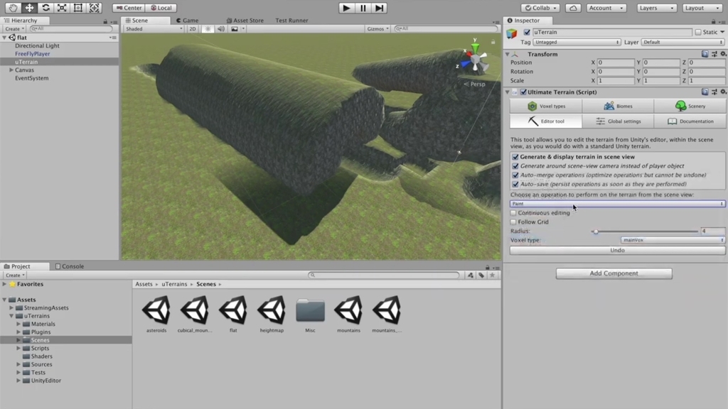 【新作アセット】UnityのTerrainに洞窟のような大きな横穴を掘削したり、アーチ状の地形が作れる地形編集ツール。ダンジョンへの入り口や ...
