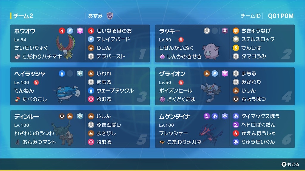 【SVシングルS31】鉢巻ホウオウメガネダイナ受けループ【最終355位(最高/最終R1902)】 - エモンガガチ恋勢