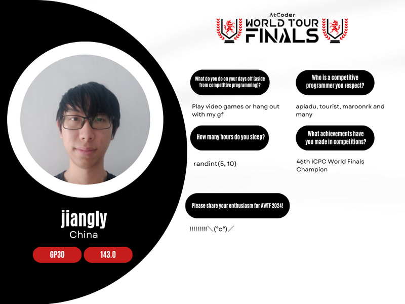 AtCoder World Tour Finals 2024 Finalist profile - AtCoderInfo