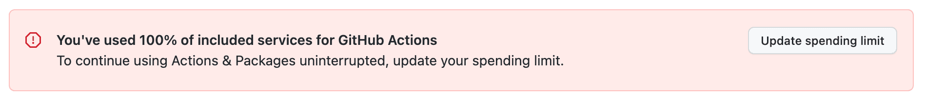 GitHub Actionsの使用量が超過した - みーのぺーじ