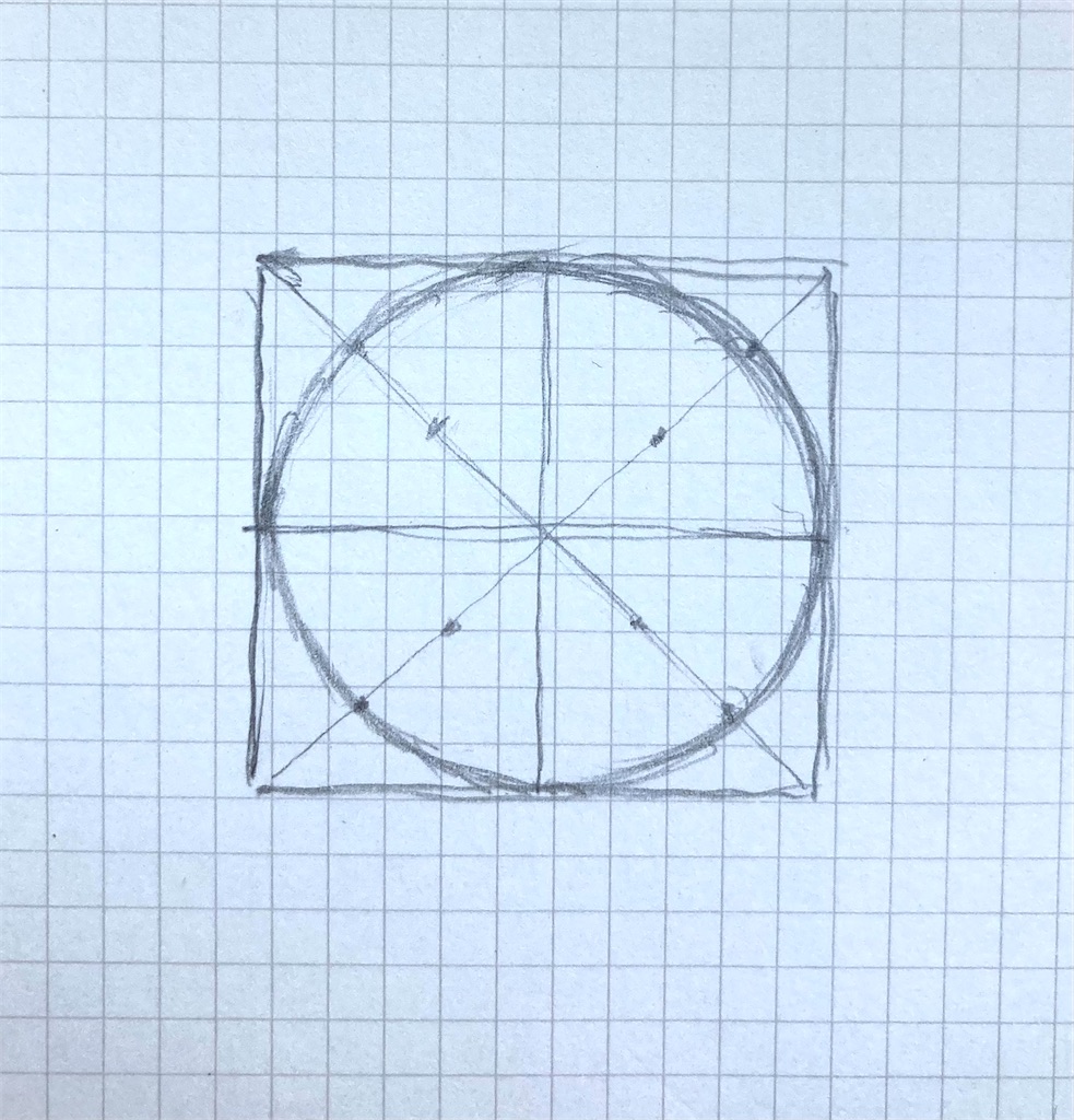 四角描くと丸が上手く描ける。 - あつの🎨保育お絵かきレッスン！