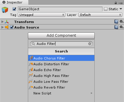 【Unity】AudioSource や AudioListener にエフェクトを適用できる6つのコンポーネント - コガネブログ