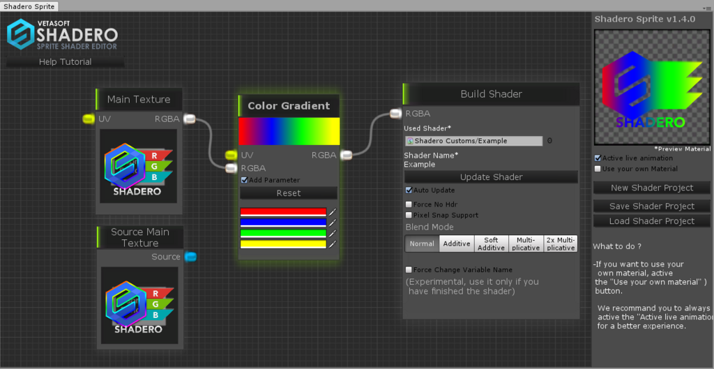 【Unity】「Shadero Sprite」Clipping ノード、Gradient ノード紹介 - コガネブログ
