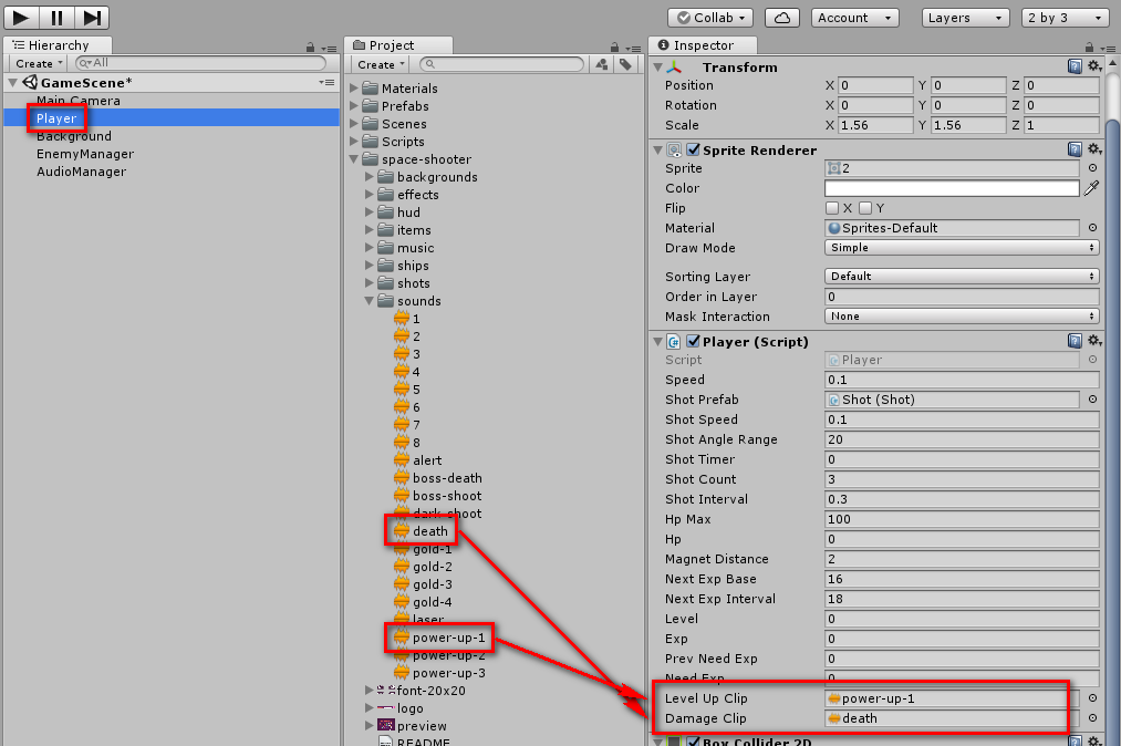 【Unity 入門】全方位シューティングを作る 第20回 SE の実装 - コガネブログ