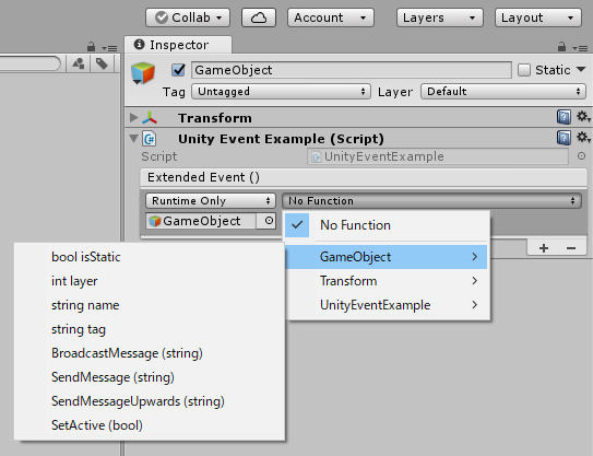 【Unity】UnityEvent よりも多くのプロパティや関数を Inspector で指定できるイベント「Unity3D-ExtendedEvent」紹介 - コガネブログ