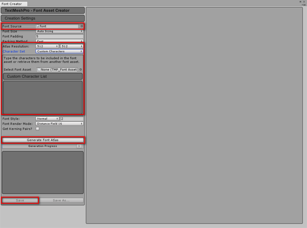 【Unity】自分が TextMesh Pro の Font Asset Creator を使う時に設定を変更している項目 - コガネブログ