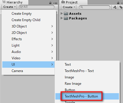 【Unity】Hierarchy の「Create>UI」のメニューに「TextMeshPro - Button」を追加できる ...