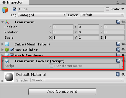 【Unity】Transform のパラメータを初期値で固定できる「TransformLocker」紹介 - コガネブログ