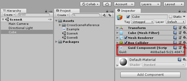 【Unity】他のシーンのゲームオブジェクト参照を Inspector で設定できる「Guid Based Reference」紹介 - コガネブログ