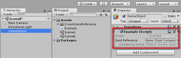 【Unity】他のシーンのゲームオブジェクト参照を Inspector で設定できる「Guid Based Reference」紹介 - コガネブログ