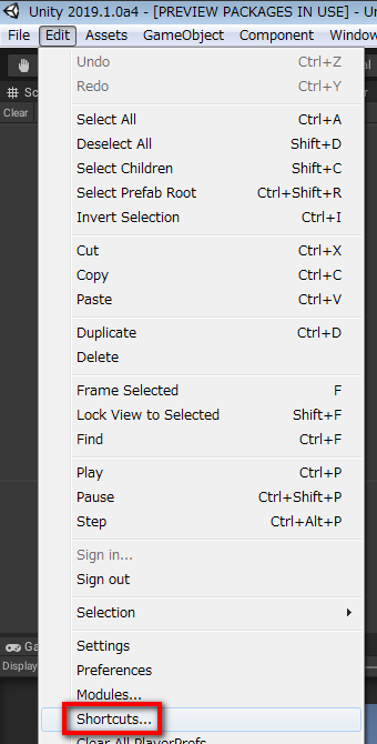 【Unity】Unity 2019 新機能「Shortcut Manager」で既存のメニューや MenuItem にショートカットキーを割り当てる - コガネブログ