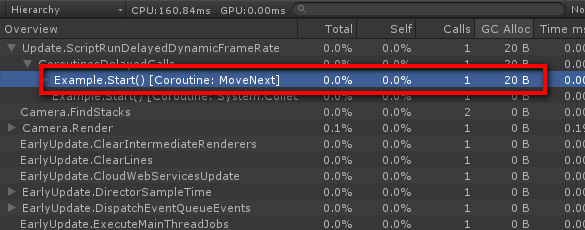 【Unity】yield return 0 を使用すると 20B の GC Alloc が発生する - コガネブログ