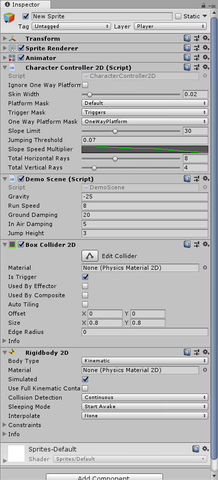 【Unity】シンプルな 2D アクション用のキャラクター制御システム「CharacterController2D」紹介 - コガネブログ