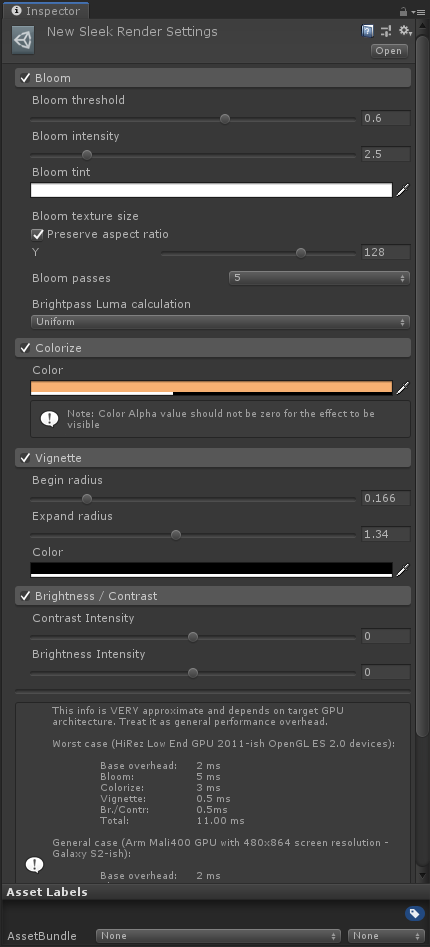 【Unity】モバイルでも高速に動作するブルーム、カラーコレクション、グレーディング、ビネットなどのポストエフェクトが使用できる「Sleek Render: Mobile Post ...