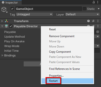 【Unity】PlayableDirector をリスタートするエディタ拡張 - コガネブログ