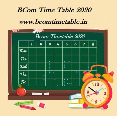 All University BCom 1st, 2nd & Final Year Time Table 2020