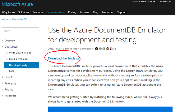 Azure DocumentDB のEmulatorを使って Quick Start - BEACHSIDE BLOG