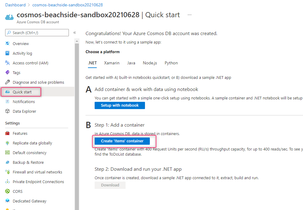 Cosmos DB で RBAC を構成して接続文字列の管理を不要にする ( Azure, PowerShell ) - BEACHSIDE BLOG