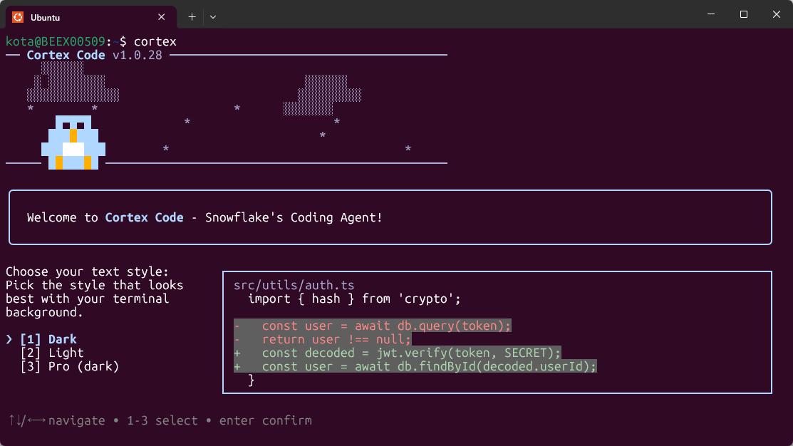 【Snowflake】初回導入手順徹底解説！WSLのUbuntuにCortex Code CLIをインストールしよう！ - BeeX Tech ...