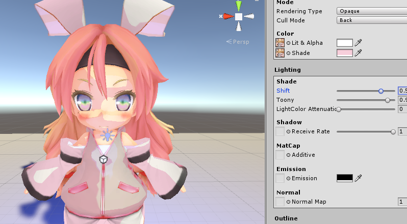 キャラクターのシェーダー比較（standard/Unlit/Mtoon/Cubed/UnitychanToon) - トマシープが学ぶ