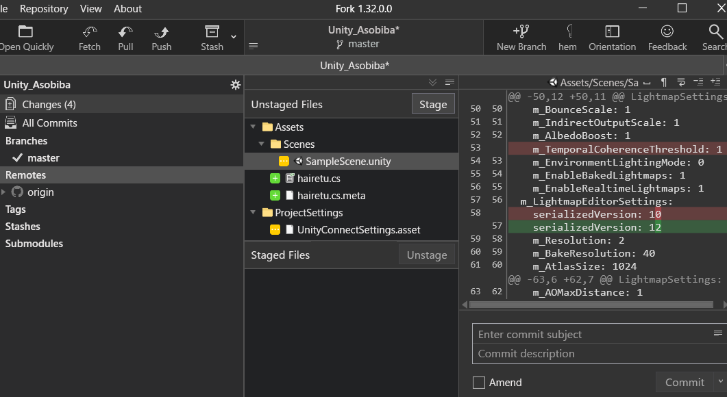windows版forkでUnityProjectをgithubにあげる！！！ - トマシープが学ぶ