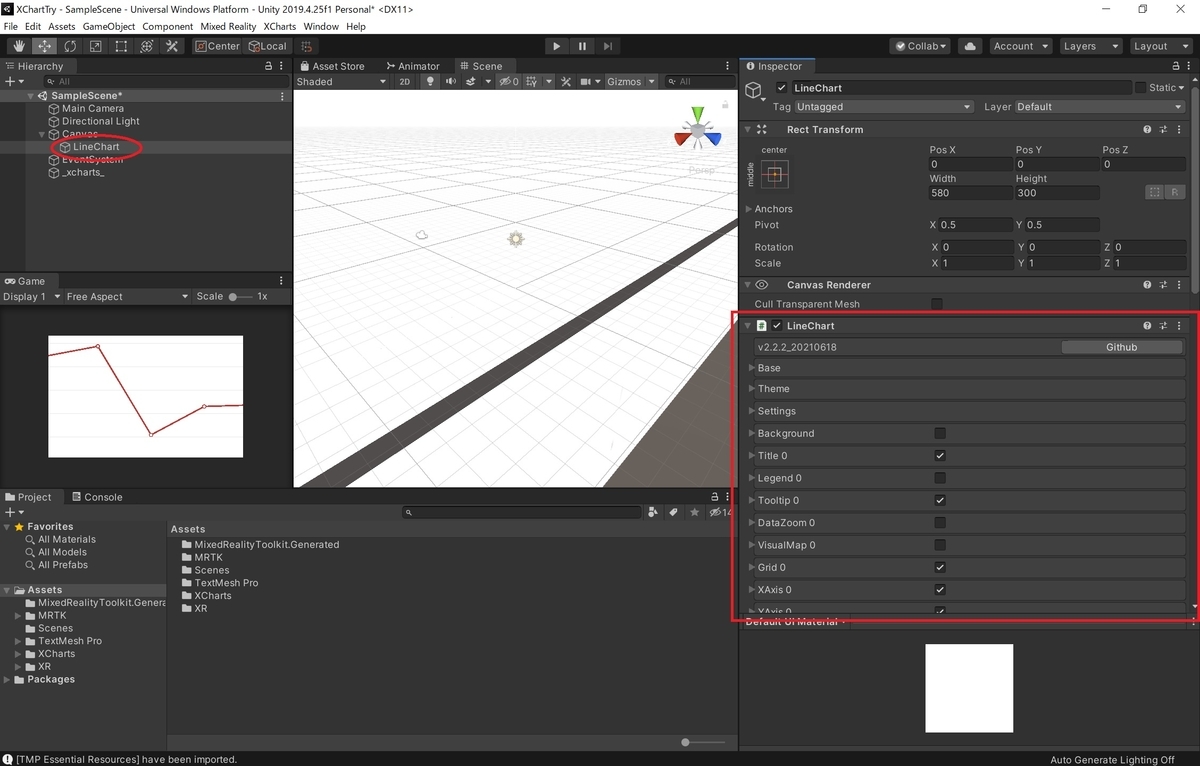 Unityで動的にグラフを作成するunity-ugui-XChartsを試す - MRが楽しい