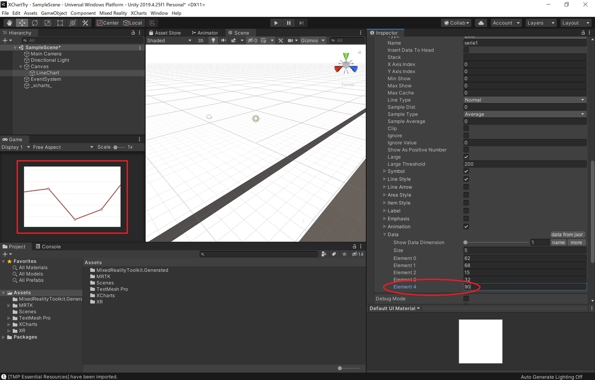 Unityで動的にグラフを作成するunity-ugui-XChartsを試す - MRが楽しい