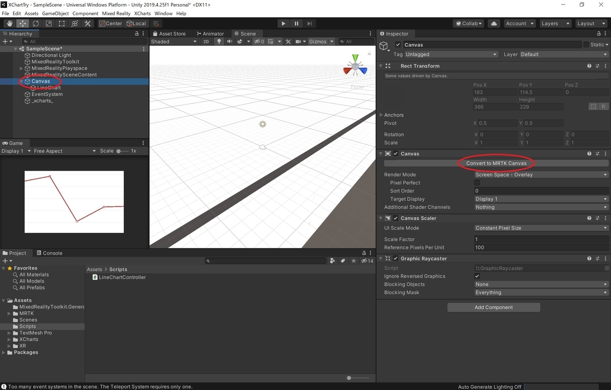 Unityで動的にグラフを作成するunity-ugui-XChartsを試す - MRが楽しい