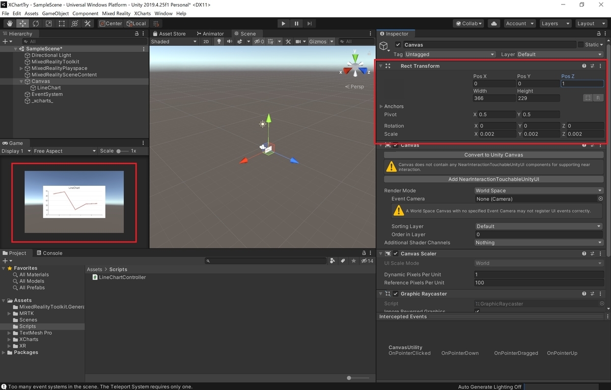 Unityで動的にグラフを作成するunity-ugui-XChartsを試す - MRが楽しい