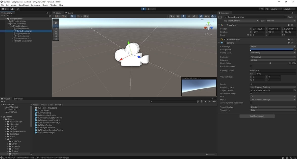UnityでMetaQuestProアプリを作成する(OculusLinkを使ってUnityEditor上でテストする) - MRが楽しい