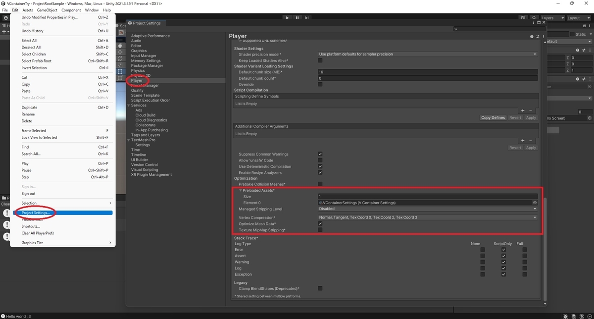 VContainerのHelloWorldを試す その4（Project root LifetimeScopeを設定する） - MRが楽しい