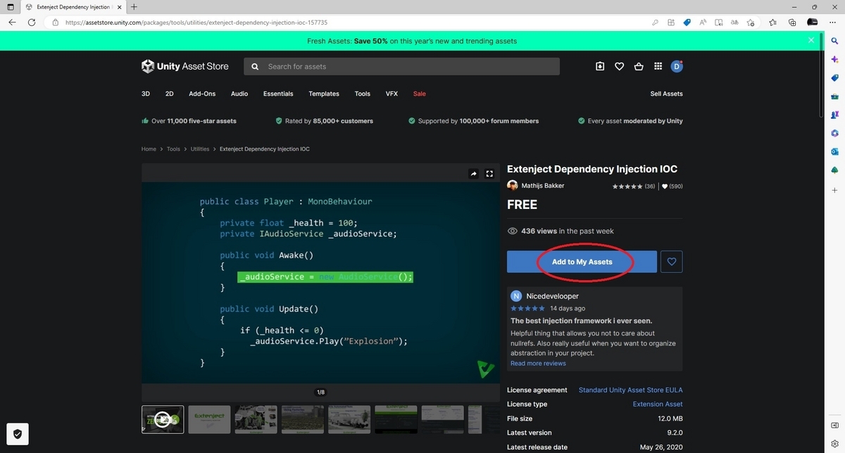 UnityプロジェクトにZenjectをインポートする - MRが楽しい