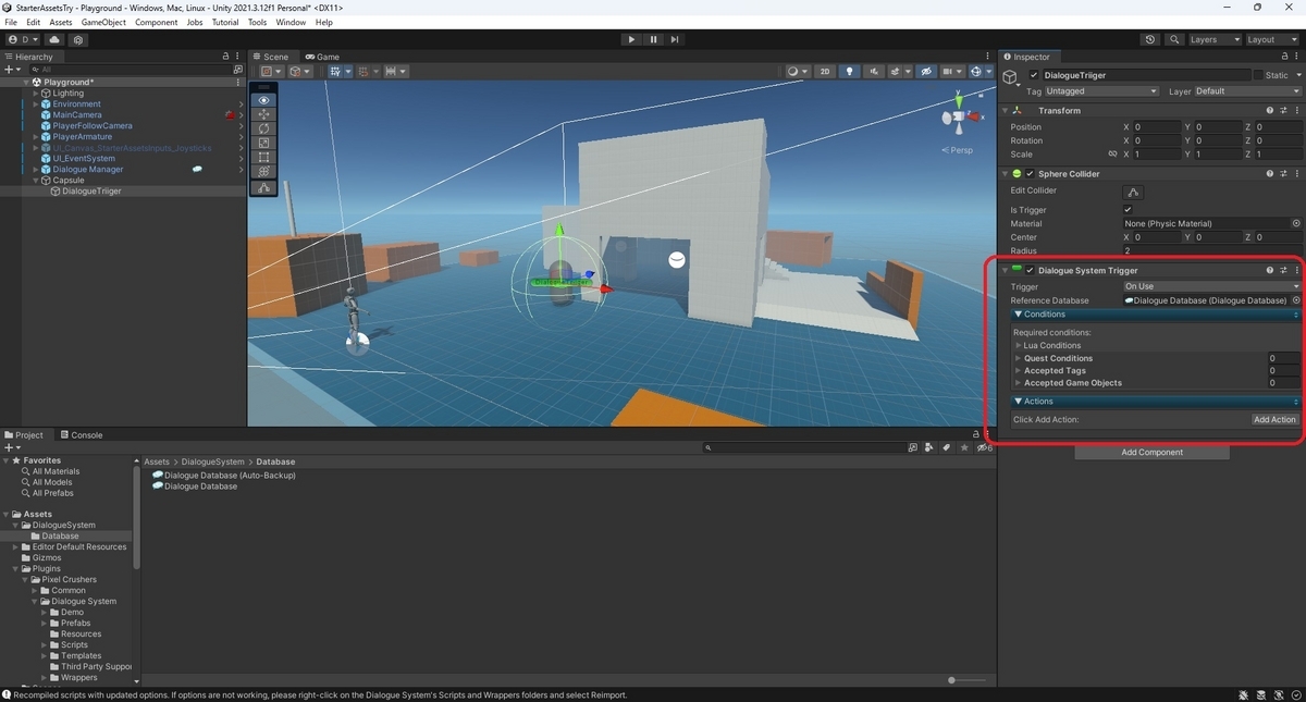 Dialogue System for Unityを使ってUnityで会話イベントを作ってみる その2 - MRが楽しい