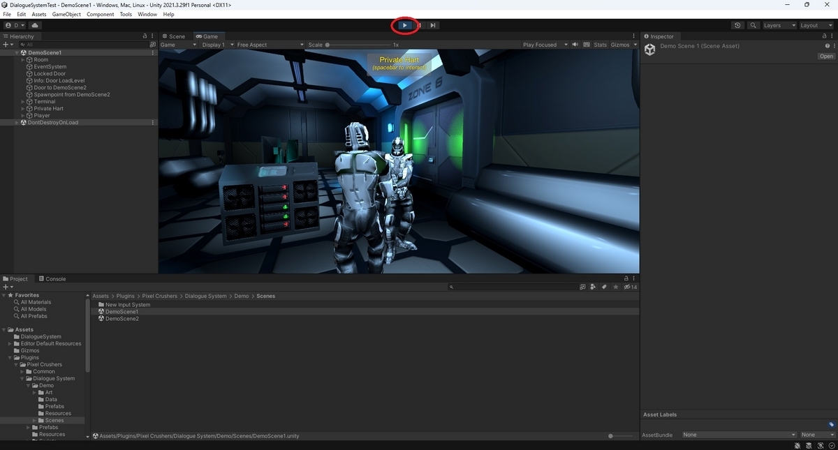 DialogueSystemのデモシーンを試す - MRが楽しい