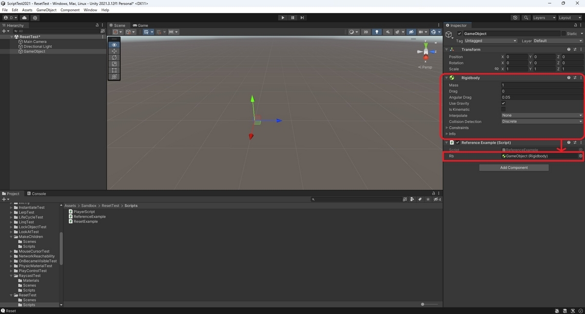RequireComponentとReset関数を組み合わせてコンポーネント追加時に必要な参照を自動で設定する - MRが楽しい