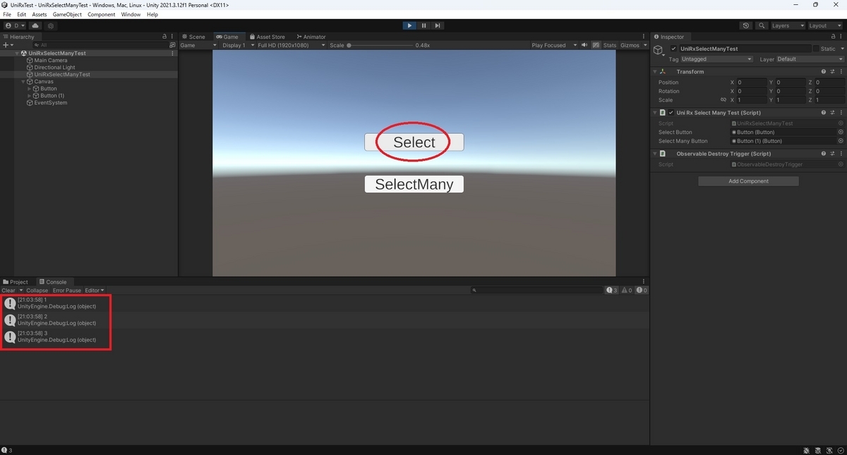 UniRxのSelectManyを使ってリストの要素やIObservableを返す - MRが楽しい