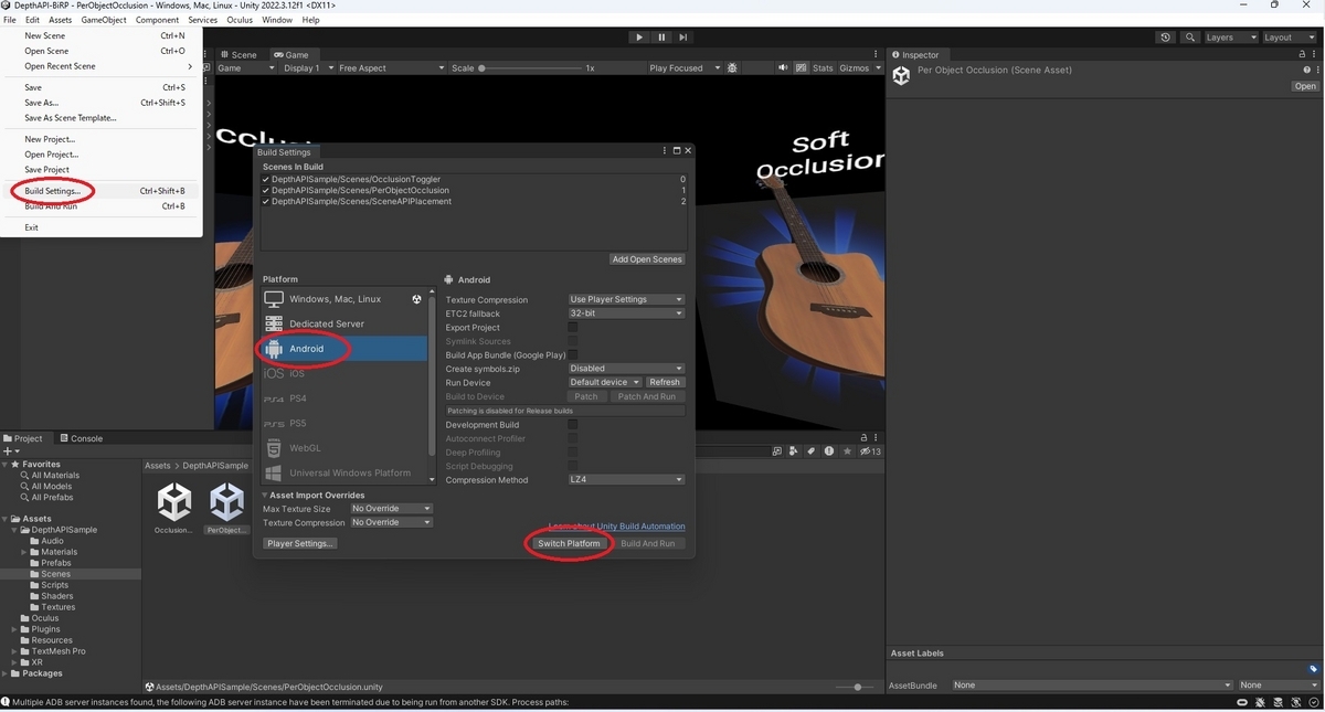 Depth APIのサンプルプロジェクトでQuest3のオクルージョンを試す - MRが楽しい